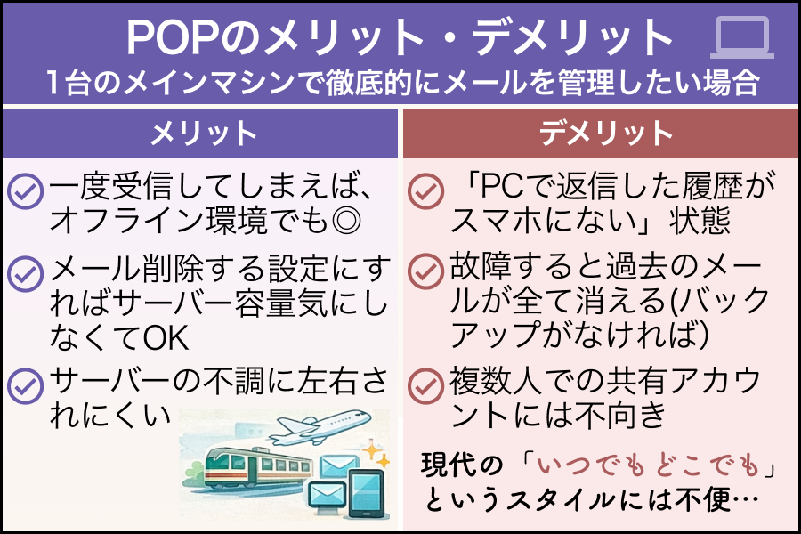 IMAPとPOPの違い｜1人利用ならPOP、複数人ならIMAP推奨 | サイト引越し屋さん